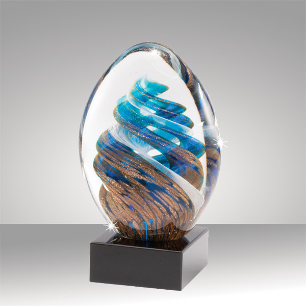 artglass-blue swirl drop | netTrophy